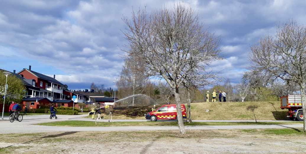Gräsbrand i Fagersta centrum